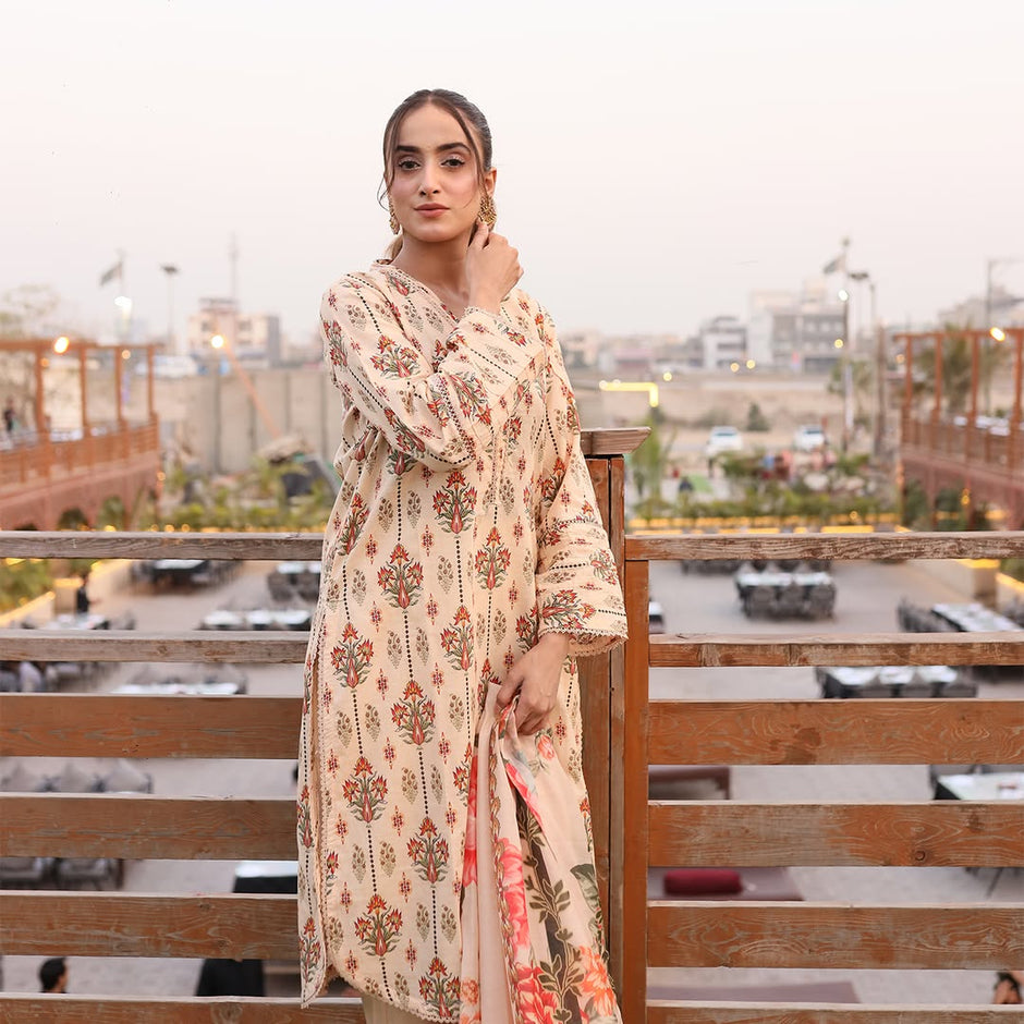 3PC Stitched Lawn Suits – Heeriye